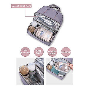 ZWFLAU Diaper Bags with Lunch Bag, Diaper Bag Backpack Travel Back Pack Mommy Bags Multifunction Large-Capacity Lightweight Waterproof for Moms Dads Daily Travel Camping Picnic Party (Grey)