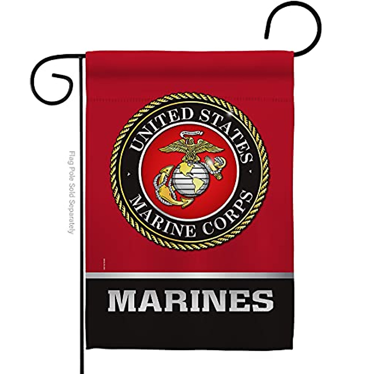 US MILITARY Marine Corps USMC Garden Flag Armed Forces Semper Fi United State American Military Veteran Retire Official House Decoration Banner Small Yard Gift Double-Sided, Made in USA