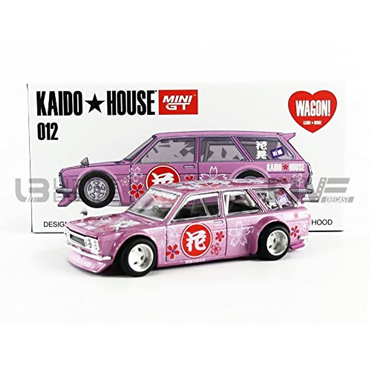 Truescale Miniatures 1971 Datsun 510 Wagon Hanami V1 Pink (Designed by Jun Imai) Kaido House Special 1/64 Diecast Model Car by True Scale Miniatures KHMG012