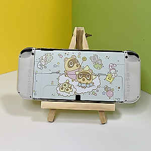 ENFILY Cute Case Compatible with Nintendo Switch OLED 2021, Animal Party Dockable Case Cover, Ergonomic Soft TPU Grip Case for Joycon, Sparkle Skin Set