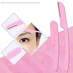 LETB Pink Color 12 Pieces Beauty Care Tools Eyebrow Trimming Kit Eyebrow Scissor&Comb Eyebrow Brush Grooming Set Tweezers and Razor Set Included Free Pink Travel Case Gifts for Girls Women