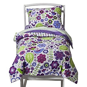 Botanical Purple Quilted Crib Fitted Sheet