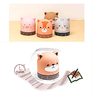Cartoon Animal Time Manager Mechanical Timers 60 Minutes Machinery Kitchen Gadget Cooking Timer Clock Alarm Counters Manual Timer for Study (Cat)
