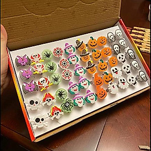 Halloween Light Up Rings 50Pcs Halloween Party Favors Light Up Toys luminous Flash Finger LED Rings Blinking Jelly Rubber Rings for Kids Adults