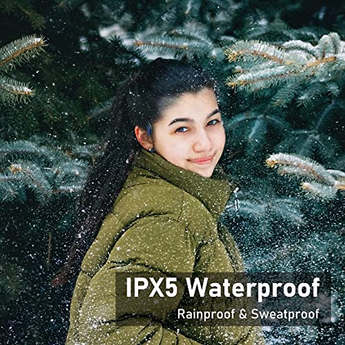 Mosonnytee Wireless Headphones Bluetooth Open Ear Painless Wearing Bluetooth Headset for Cell Phones with Microphone Ear Hook Non Plug HandsFree Headset Lightweight for Business, Office (Black)