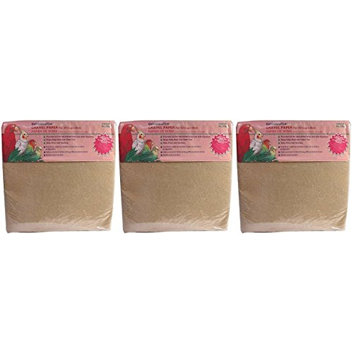 Penn Plax (3 Pack) Gravel Paper for Bird Cages, 11" x 17" (7 Sheets Per Pack / 21 Sheets Total)