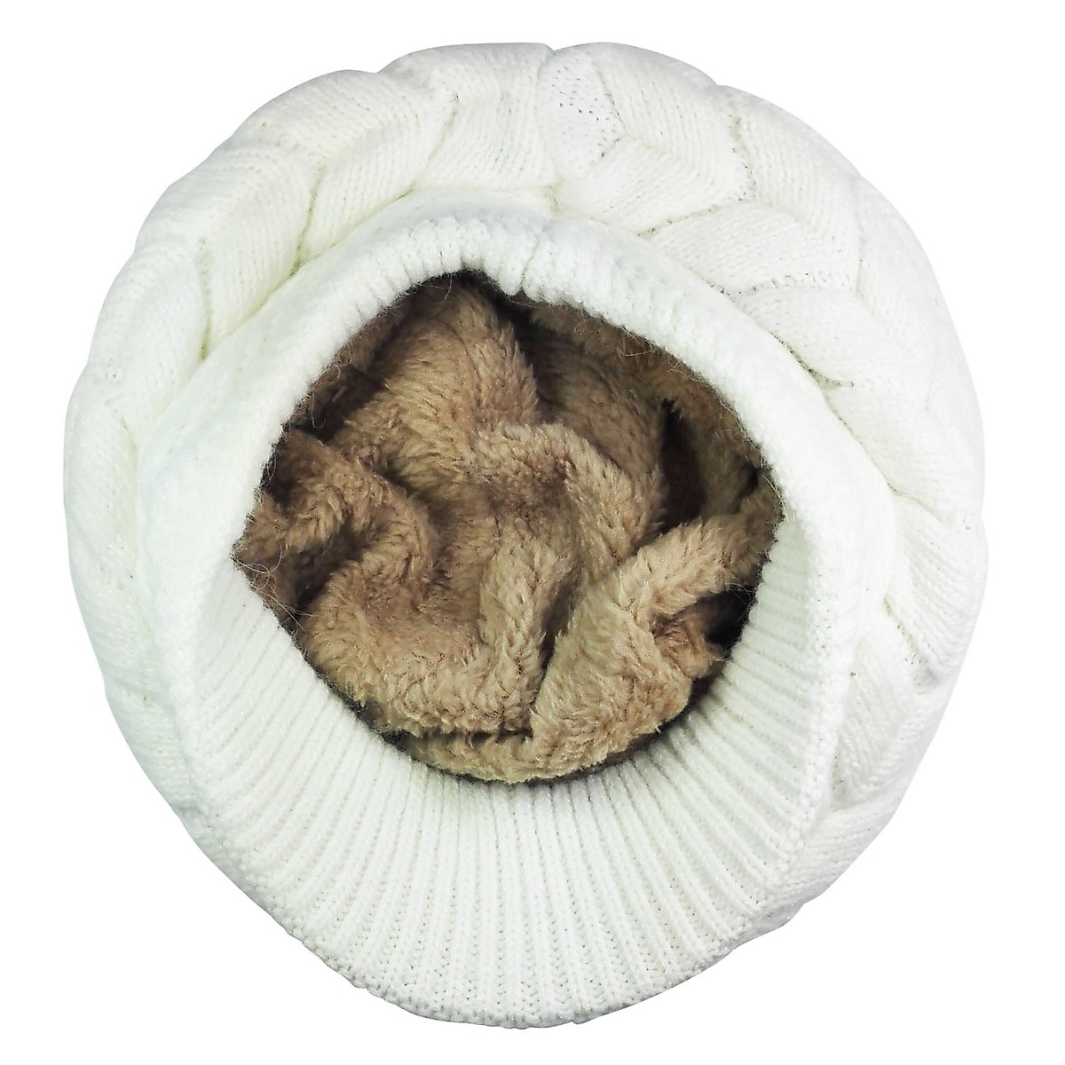 HINDAWI Winter Hat Gloves for Women Knit Snow Ski Outdoor Newsboy Caps Touch Screen Mittens White