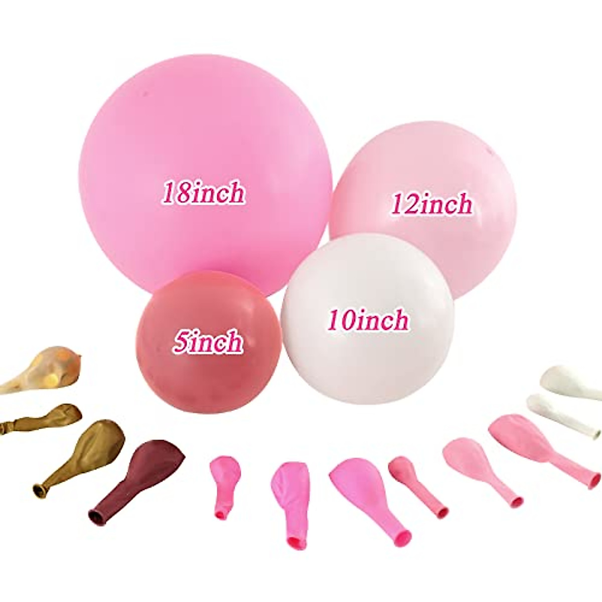 RUBFAC 159pcs Pink Gold Balloons Garland Arch Kit Pastel Pink White Gold Confetti Latex Helium Balloons for Confession Proposal Wedding Valentine's Day Girl Birthday Baby Shower Party Decorations