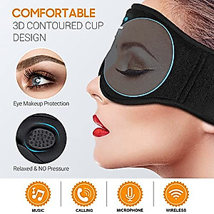 MUSICOZY Sleep Headphones Bluetooth Sports Headband, Wireless Music Sleeping Headphones Sleep Eye Mask Earbuds for Side Sleepers Workout Running Insomnia Travel Yoga Office, Pack of 2