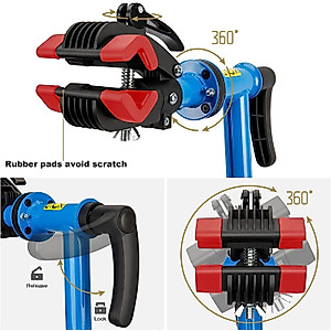 yoyomax Bike Repair Stand-Bike Repair Stand, bike stand repair w/Welded Clamp Head, Max 55 lb, Quick Release Devices, Ideal for two driven bicycles, fat bikes, e-bikes , Blue