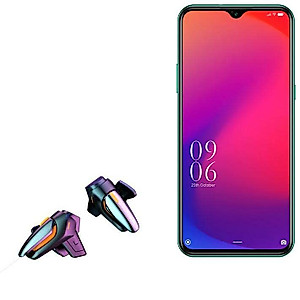 BoxWave Gaming Gear for Doogee X95 Pro (Gaming Gear Touchscreen QuickTrigger, Trigger Buttons Quick Gaming Mobile FPS for Doogee X95 Pro - Jet Black