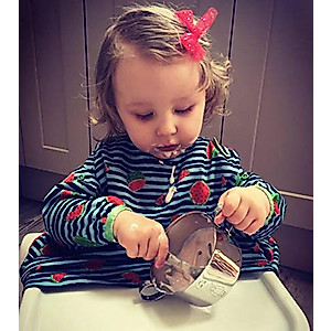 Kiddobloom Children Stainless Steel Dinnerware Set, Frog (1 Bowl, 1 Cup, 1 Divided Plate). High grade stainless #304. Elegant Gift for Baby, Toddler, and Kids.