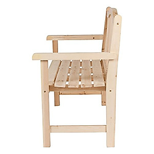Shine Company 4212N Belfort II Wooden Outdoor Patio Garden Bench, Natural