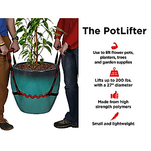 PotLifter - Potted Plant Mover and Essential Lifting Tool For Garden Flower Pots, Planters, Trees, Rocks - Lifts Up to 200 Pounds - A Plant Caddy Alternative, Easily Move Heavy Items Around Your Yard