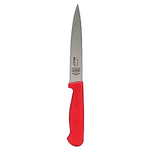 The Kosher Cook Meat Red Kitchen Knife – 6” Steak and Vegetable Knife - Razor Sharp Pointed Tip, Straight Edge - Color Coded Kitchen Tools
