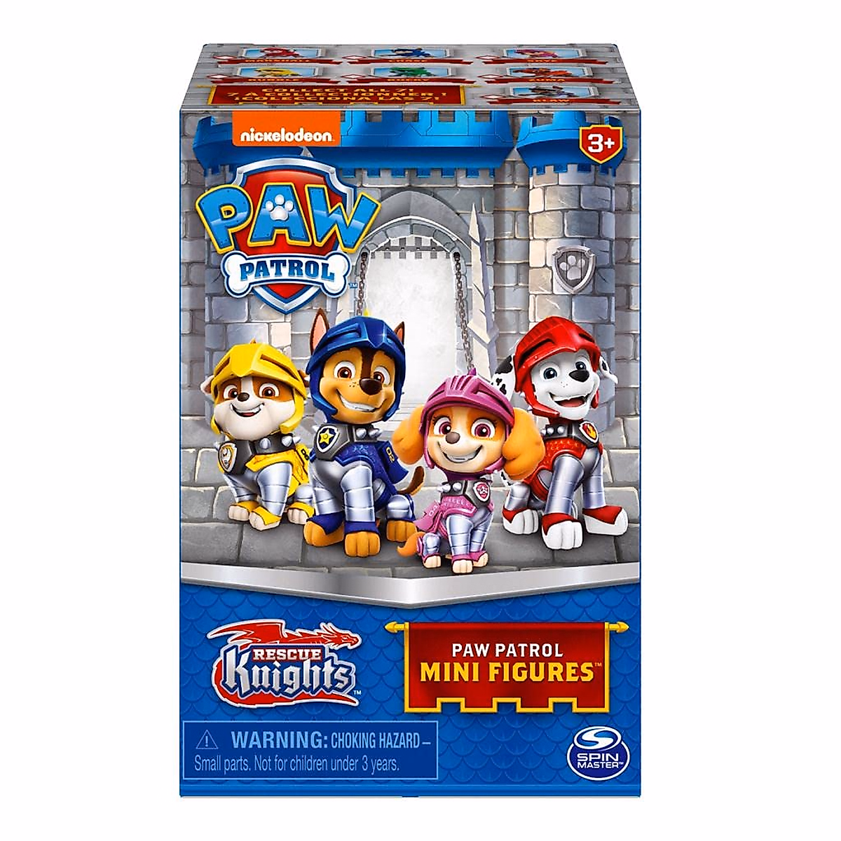 Spin Master 6062143 Paw Patrol Rescue Knights Collectible Blind Box Mini Figure with Castle Tower Container, 2-inch Height