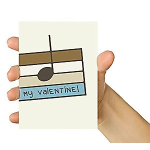 Funny Valentine Card - B my valentine - 5x7 Greeting Card for music geeks - Music Note - Handmade Card, Anniversary Card, Funny Card, Love Card, Valentine's day Greetings