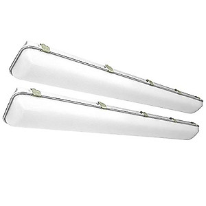 Sokply LED Vapor Proof Light Fixture 4FT, 48W(120W Equivalent) 6720lm 5000K Bright White Vapor Tight Light, No-Dimmable Waterproof LED Shop Light UL Listed for Parking Lot Garage Warehouse - 2 Pcs
