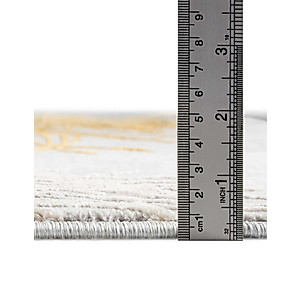 Unique Loom Finsbury Collection Area Rug - Camilla (7' 1" x 10' Rectangle, Yellow Gray/ Ivory)