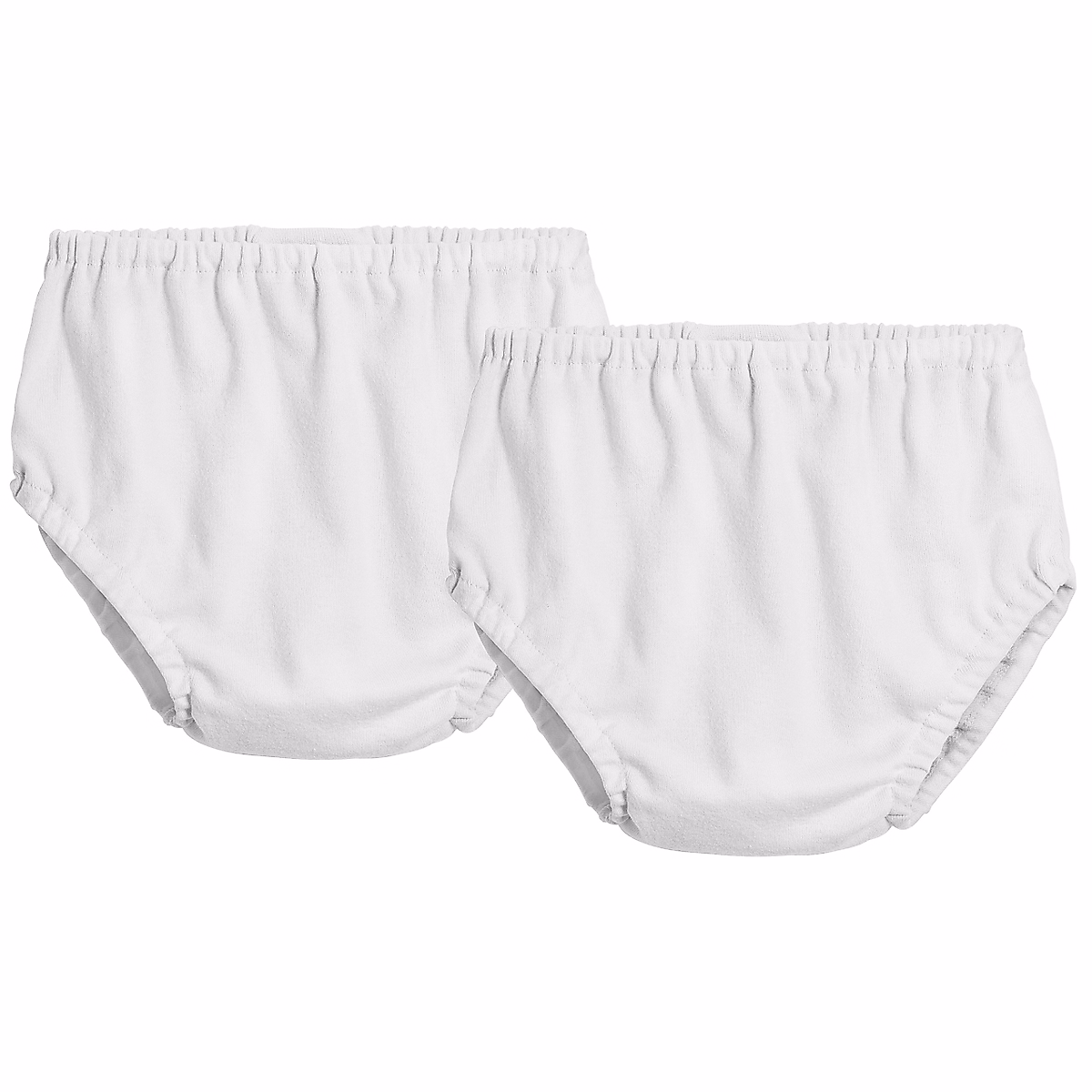Made in USA 2-Pack Baby Girls and Baby Boys Unisex Diaper Covers Bloomers Soft Cotton, White/White, 2T