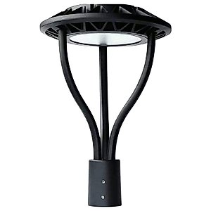 OSTEK Led Post Top Pole Lights with Photocell 20W/30W/40W/60W Power Selectable LED Circular Parking Lot Area Light 5000K Outdoor Lamp Top Pathway Fixture for School Street Garden Yard IP65