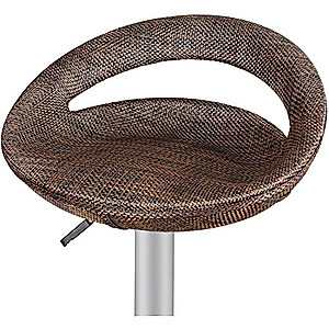 Nova Microdermabrasion Adjustable Pub Swivel Barstool Hydraulic Patio Barstool Indoor/Outdoor W/ Open Back and Chrome Footrest , 2pcs