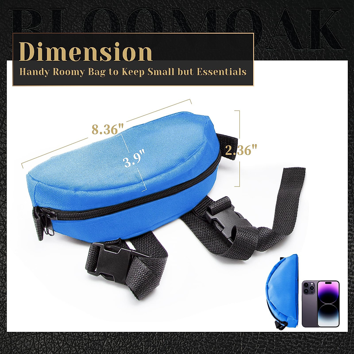 Bloomoak Phone Pommel Saddle Bag for Horse, Durable Saddle Sack for Trail Riding, Water Resistant Saddle Pouch for Holding Riding Gear (Royal Blue)