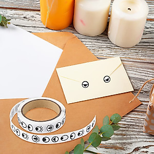 THINP Eye Stickers, 1000 Pcs Self-Adhesive Stickers, Children Stickers, Cartoon Mini Labels for DIY Crafts, Scrapbook, Notebook, Party Favor (Black)