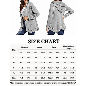 Zeagoo Lightweight Sweatshirt Hoodies for Women Casual Cotton Hooded Jackets for Fall Actvie Hoodie, Grey S