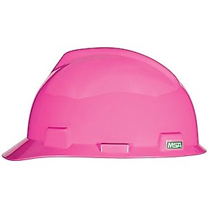 MSA 10155231 V-Gard With Staz-On Suspension Cap Style Hard Hat, Hot Pink, Standard