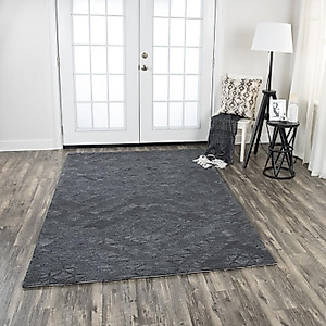 Rizzy Home | FA170B | Fifth Avenue Collection | Wool Area Rug | 8' x 10' | Dk. Grey/Gray/Rust/Blue Diamond
