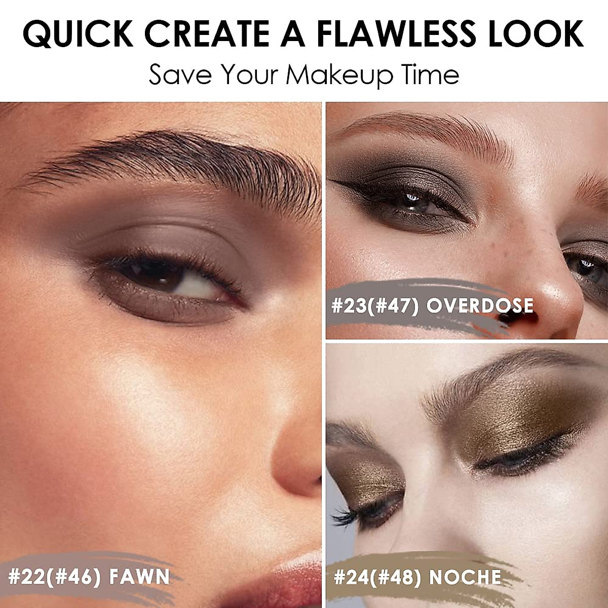 FOCALLURE 3PCS Cream Eyeshadow Stick Sets, Light to Dark, Matte and Shimmer Eye Brightener Pencil,Long Lasting Eye Shadow Highlighter Makeup,Smoky Star