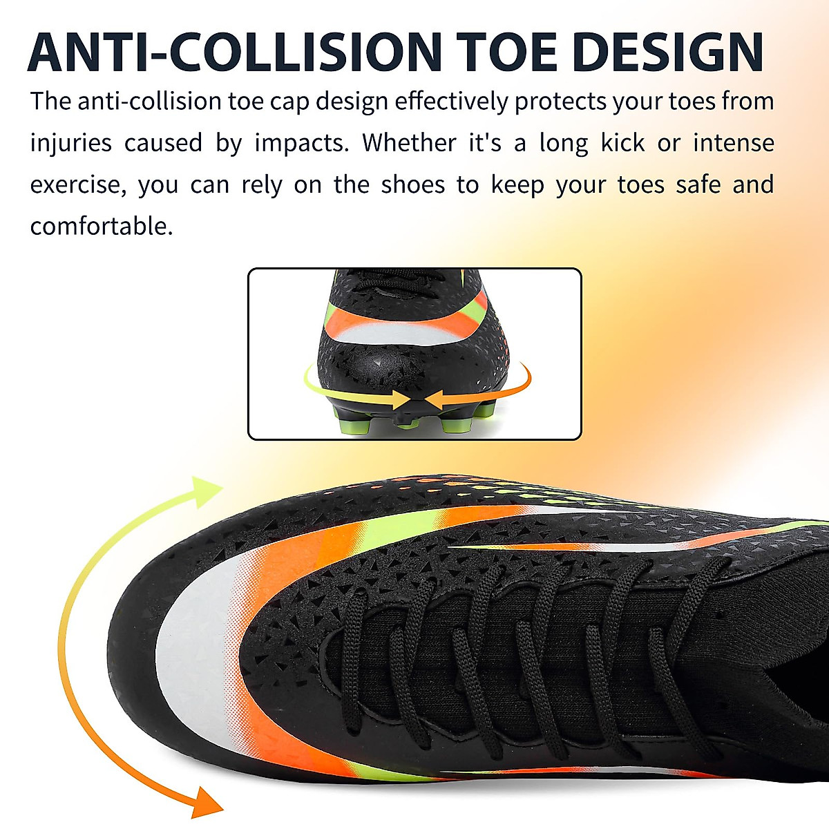 Soccer Cleats Mens Football Cleats Women Outdoor Soccer Shoes Tacos de Futbol para Hombre Zapatos De Futbol para Hombre Football Shoes for Youth Professional Training High Top Soccer Shoe AG/FG