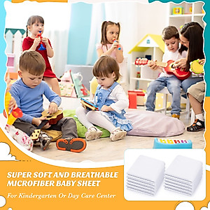 Lounsweer 10 Pcs Day Care Nap Mat Sheet Preschool/Daycare Rest Mat Cover Polyester Baby Sheet 24" x 52" Pillowcase Style Sheets for Boys Girls Classroom Nursery Kindergarten, White