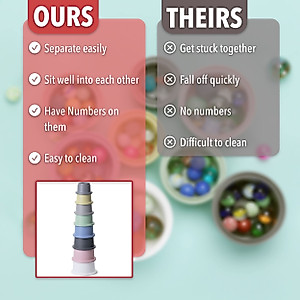 Mr. Pen- 8 Pcs, Baby Stacking Toys/Cups, Nesting Cups, Stackable Cups for Baby and Toddler