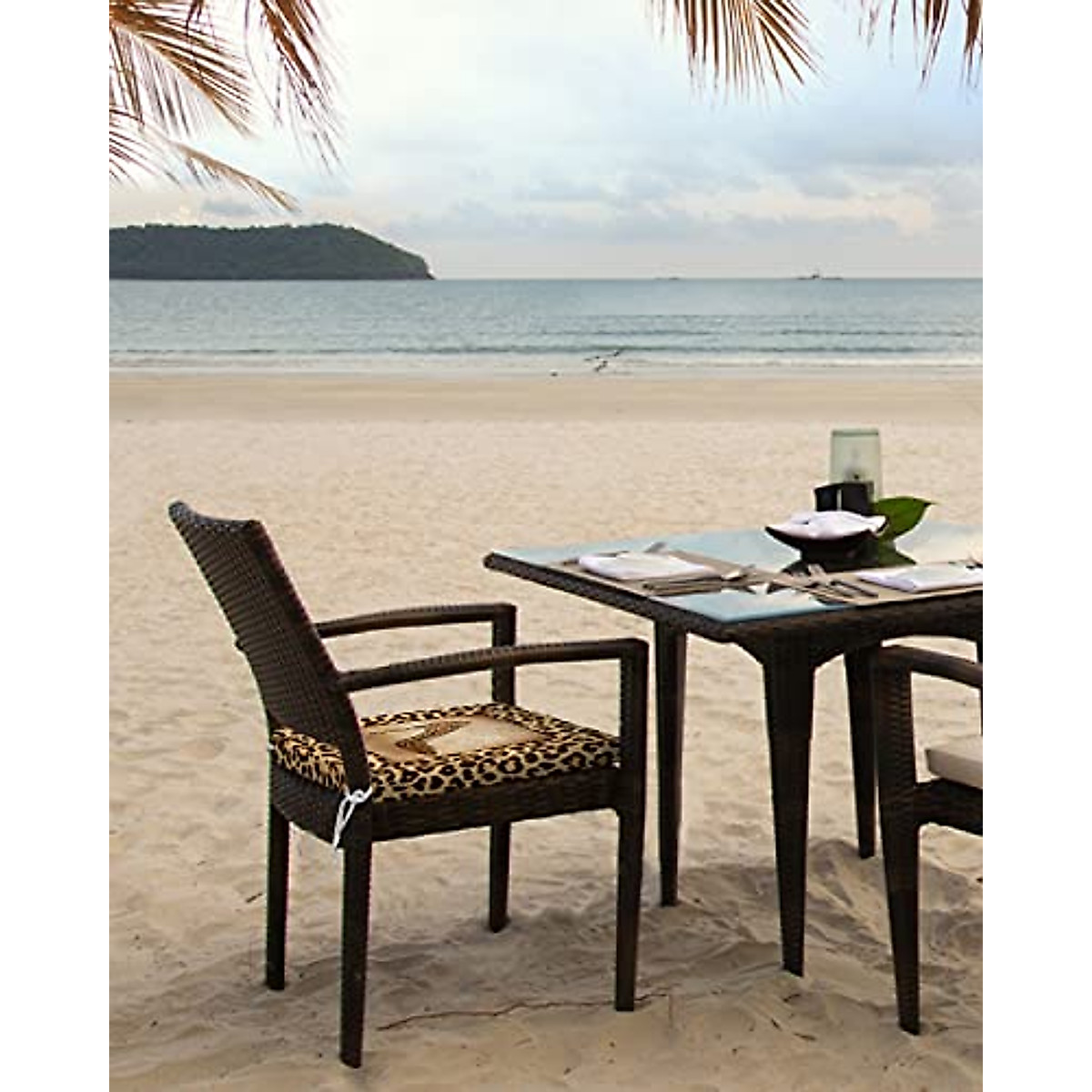 ZFUNCING 2 Pack Waterproof Patio Cushion Cover for Outdoor,Sexy Leopard High Heel Shoe Washable Replacement Covers Furniture Seat Slipcover for Couch Sofa Chair,Retro Wildlife Animal Skin,22x20in