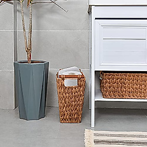 GRANNY SAYS Bundle of 2-Pack Woven Wastebasket for Organizing & 2-Pack Woven Storage Baskets for Bathroom