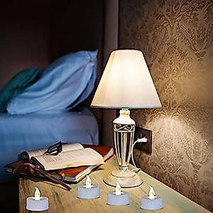 Artmarry Battery Operated Tea Lights Flameless Flickering LED Tealights 24 Pack Warm White Lamp Votive Fake Candle Long Lasting 200+ Hours for Home Holiday Wedding Celebration (Warm White 24 Pack)