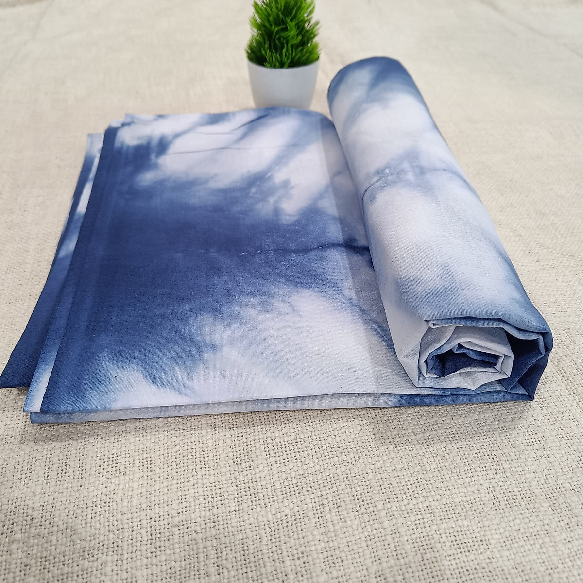 Trade Star Shibori Fabric Indian 100% Cotton 5 Yard Fabric Handmade Fabric for Dressmaking Indigo Tie Dye Fabric Natural Dye Fabric for Sewing Fall Decor Throw Fabric (Pattern 12)