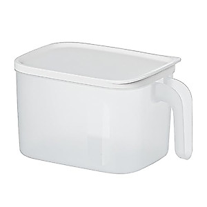 Fridge Lid Box - Clear Fridge Organizer Bin, Stackable Freezer Storage Container | Ice Bin Freezer Food Organizer with Lid and Handle, Frosted Transparent Bins Refrigerator Organizer Bin for Fruits