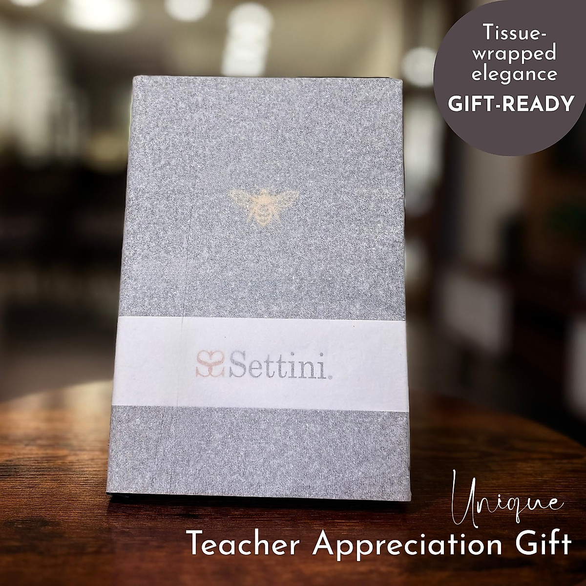 SETTINI Journals for Writing - Gift for Women and Men - Hardcover Notebook - Cute Journal - Lined Journal - Writing Journal -Faux Leather, Elastic Closure, Bookmark, Inner Pocket. Lay Flat (Black Bee)