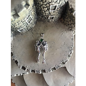 Jewelry Trends Scuba Divers Green Heart Sterling Silver Pendant