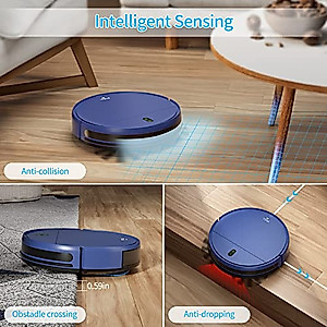 ZCWA Robot Vacuum, Robot Vacuum and Mop Combo with Schedule, Self-Charging Robot Vacuum Cleaner Compatible with WiFi/APP/Alexa, Perfect for Pet Hair, Hard-Floor and Carpet