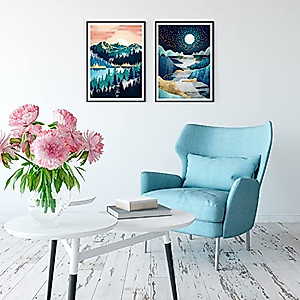 HUBENDMC 6 Pack Diamond Painting Kits for Adults,Diamond Art Kits with Tools & Accessories,5D Diamond Dots Gem Art Craft Kits-12 x 16 inch (Mountain)