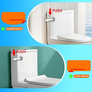 Boltigen Toilet Handle Replacement Kit, Front Mount Flush Handle for Toilet Tank, White Toilet Lever Replacement with Stainless Steel Flapper Chains, for Universal Toilets Flush Repair