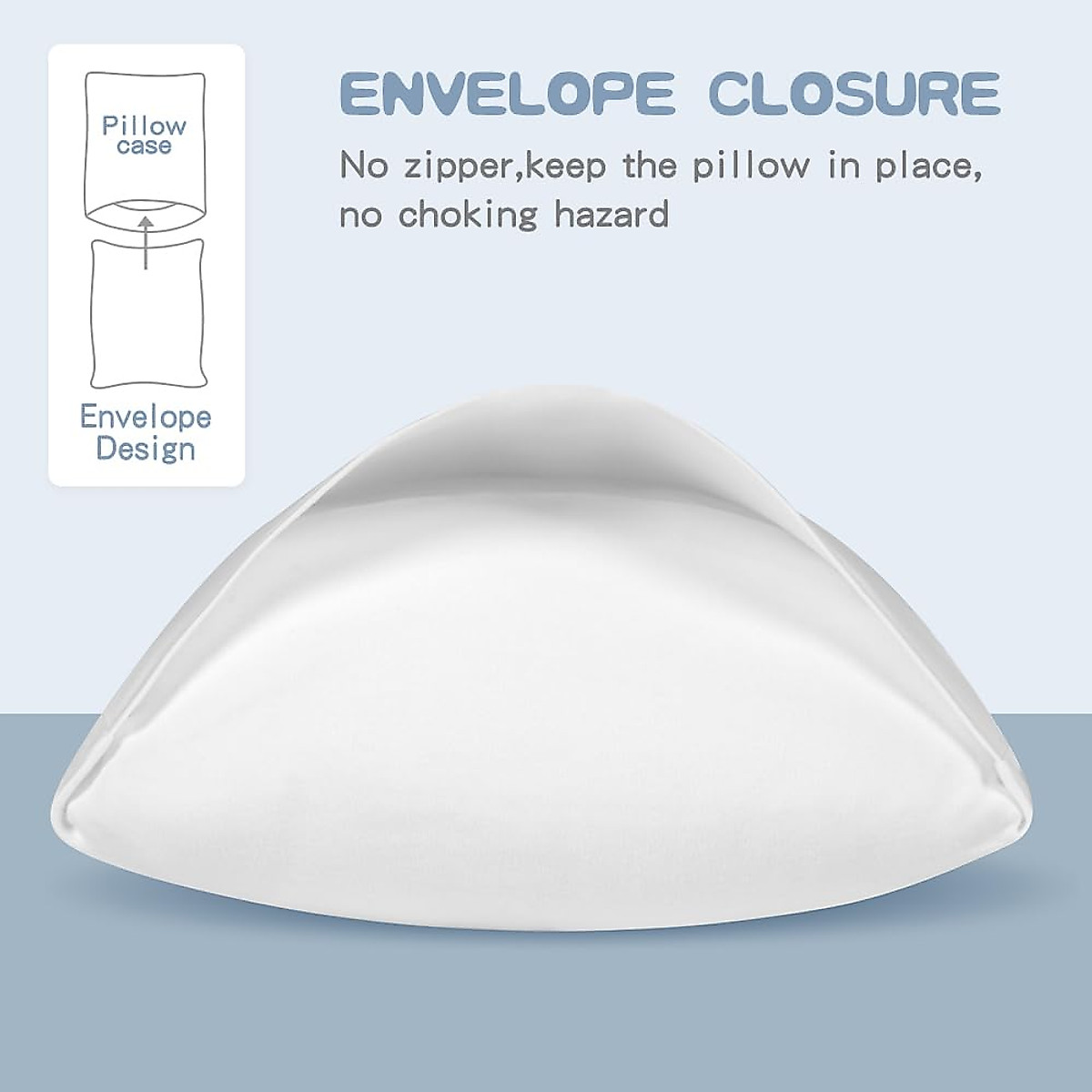 Zenssia Organic Cotton Toddler Pillowcase/Travel Pillowcase Pack of 2 Set 13x18 Inches with Envelope Closure - Soft & Breathable Baby Pillow Case Cover Solid White