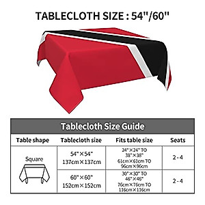LIICHEES Flag of Trinidad and Tobago Tablecloth Kitchen Dining Room 60"x60" Square Washable Table Cover Outdoor Garden Picnic Tablecloths