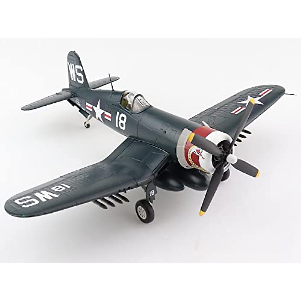 Vought F4U-4 Corsair Fighter Aircraft VMF-323 Death Rattlers USS Sicily (June 1951) "Air Power Series 1/72 Diecast Model by Hobby Master HA8223