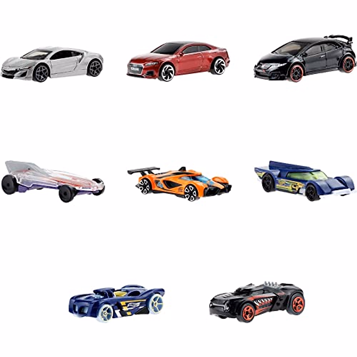 Hot Wheels HW Rewards Cars Themed Assorted 10-Pack of Individually Wrapped 1:64 Scale Vehicles & Gold Stickers, Gifts for Kids 3 Years Old & Older