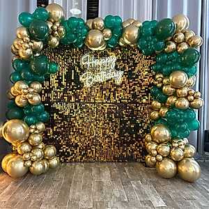 ADOINBY Green and Gold Balloon Arch Kit, 140Pcs Emerald Forest Hunter Dark Green Metallic Gold Balloon Garland Kit for Wedding, Engagements, Birthday, Baby Shower, Anniversary Party Decorations